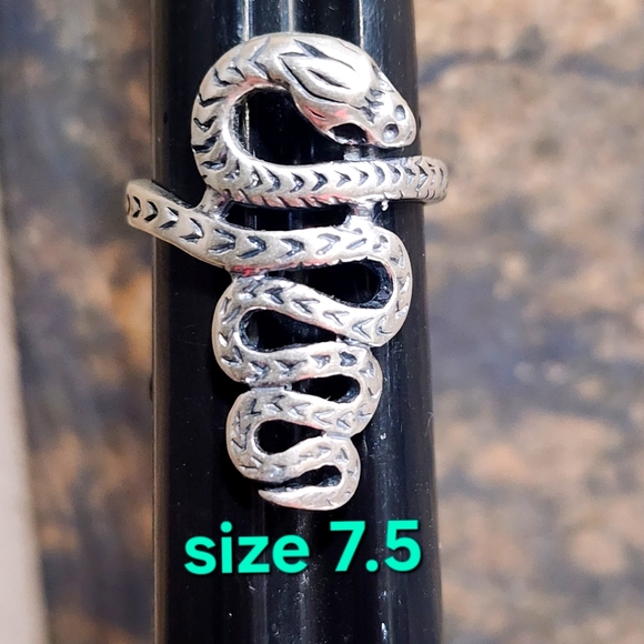 Sterling | Jewelry | Sterling Silver Serpent Snake Ring Size 75 Native ...